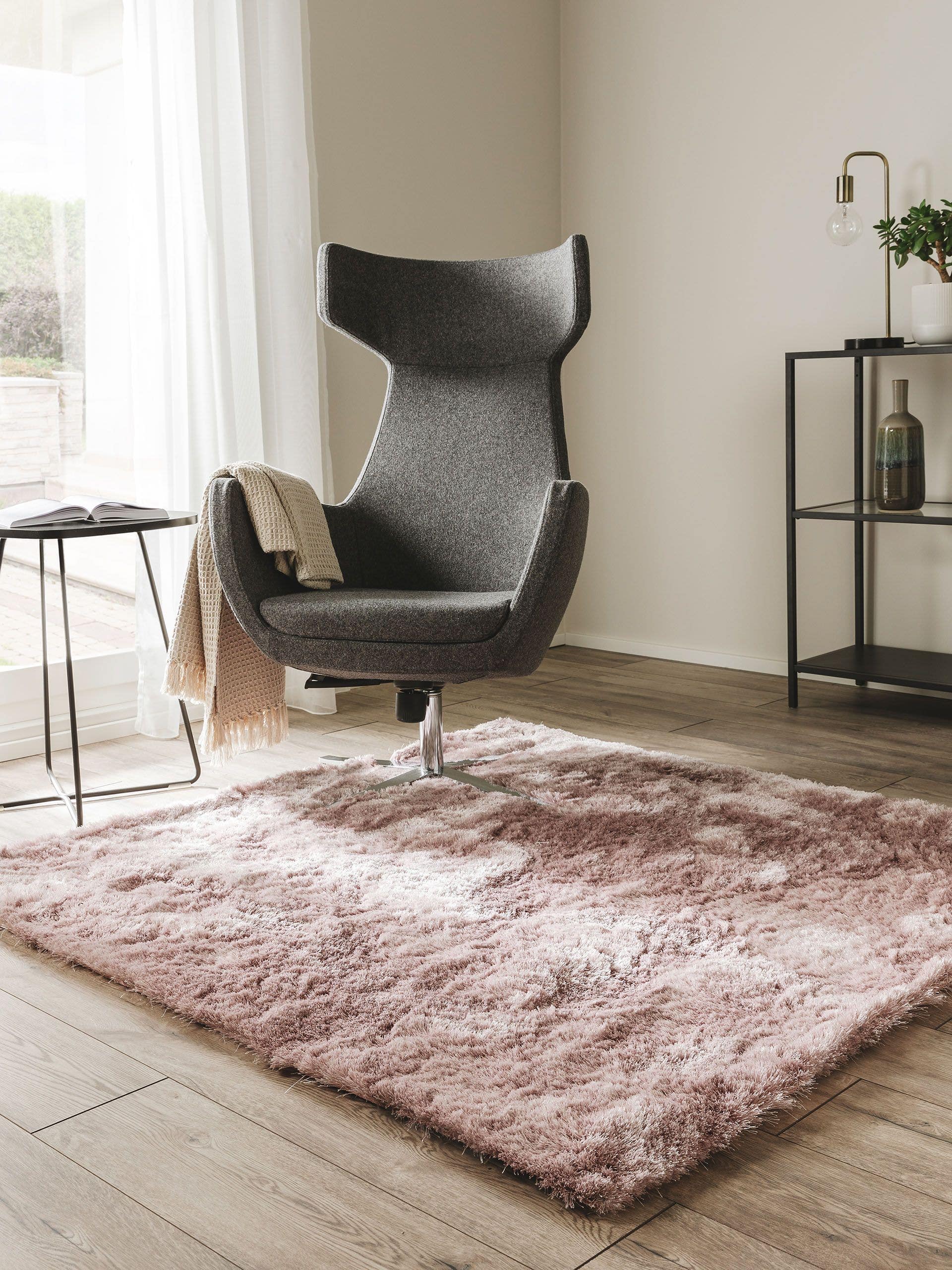 BENUTA - Alfombra pelo largo rosa 60x60 cm | Leroy Merlin
