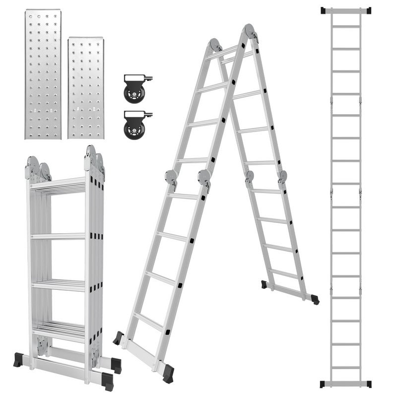 Escalera telescópica Escalera extensible ligera de aluminio, nivel ...