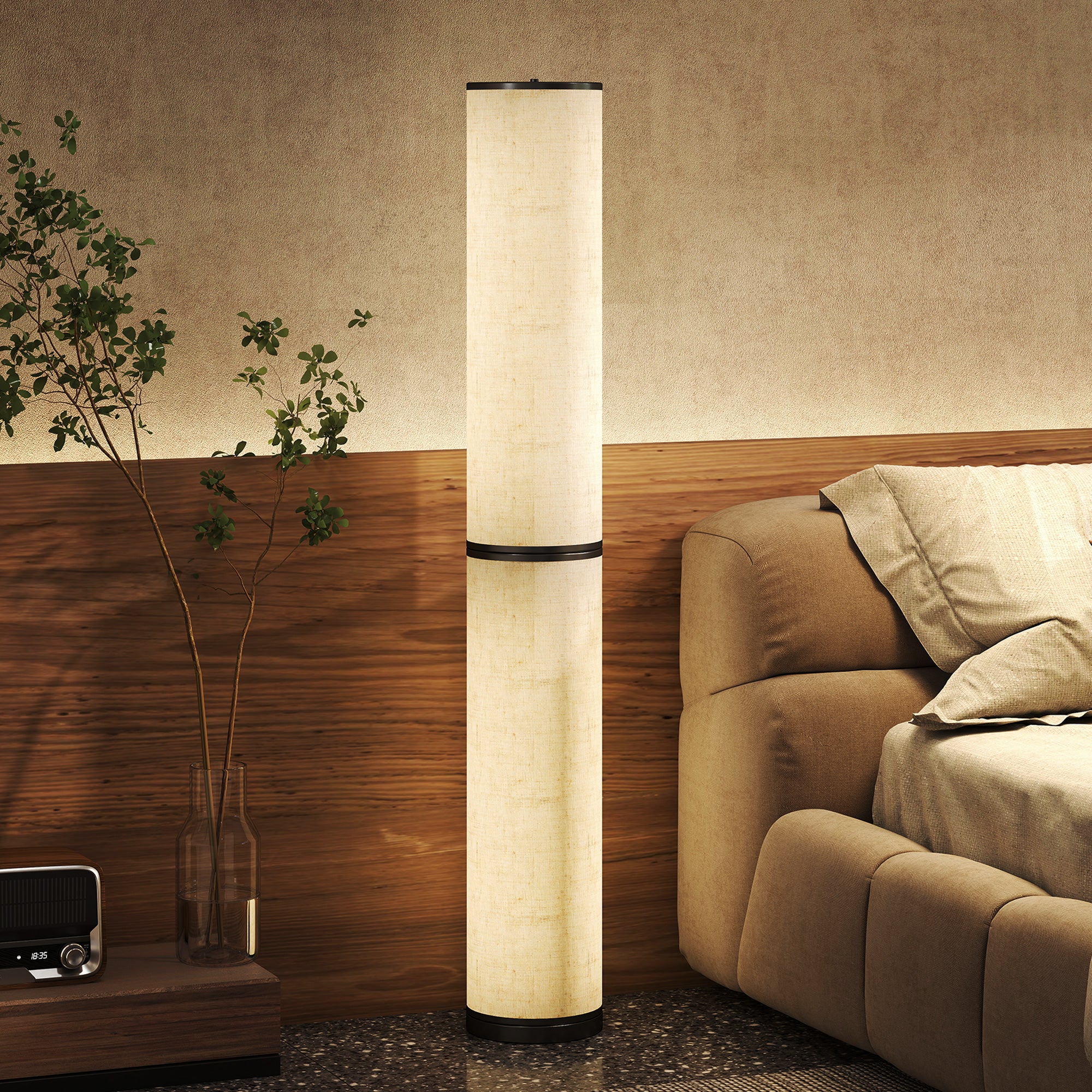 Lampadaire LED, lampe moderne à intensité variable avec télécommande ...