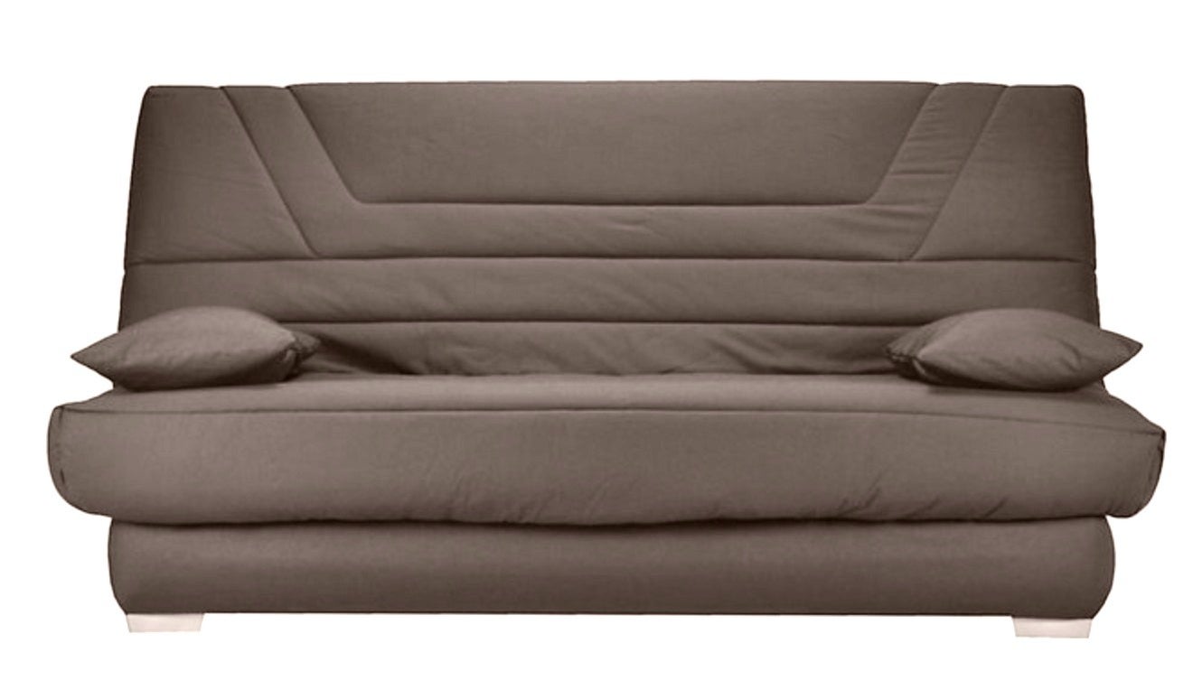 Banquette Clic Clac tissu matelas Bultex 14cm avec rangement Bary-Couleur Taupe-140x190 | Leroy ...