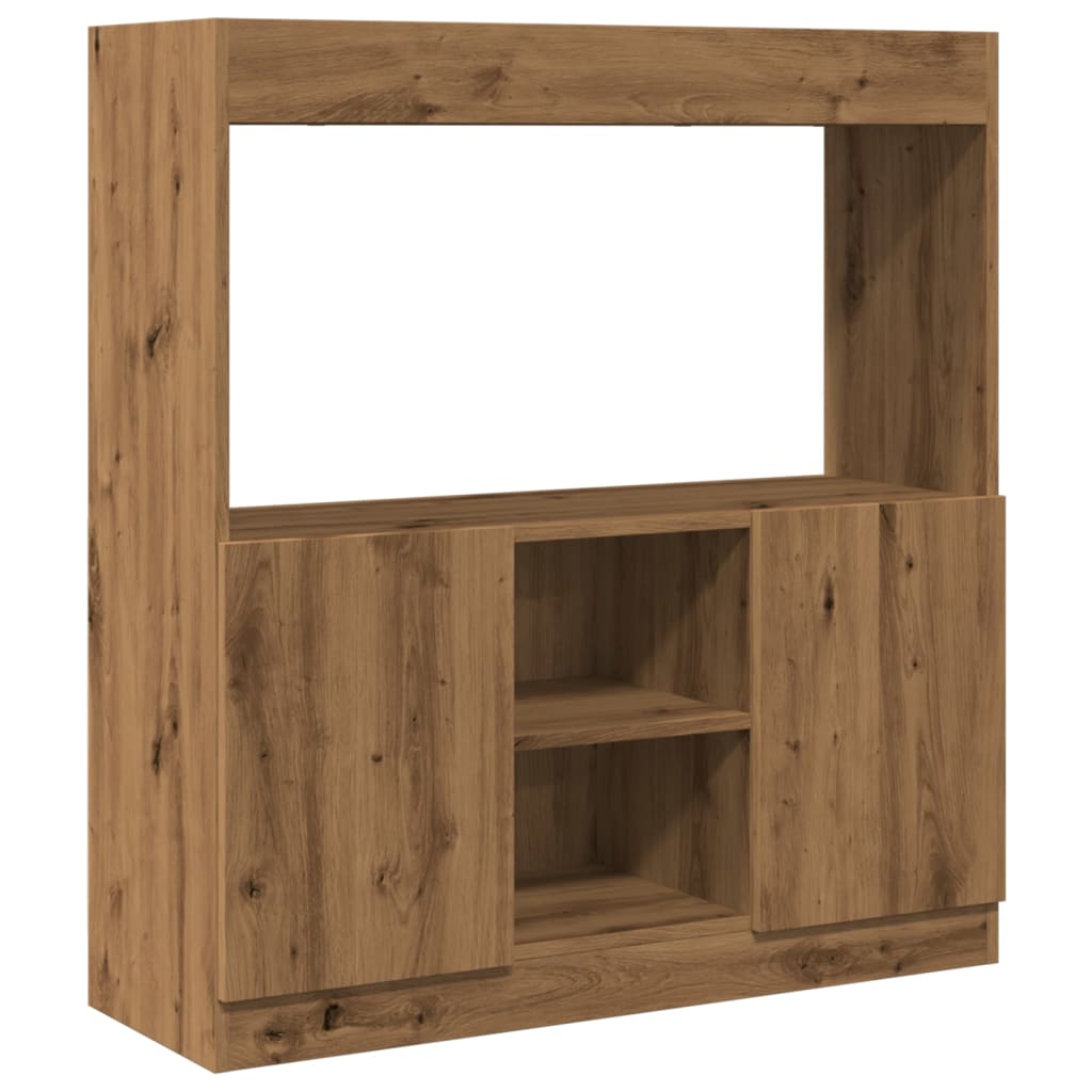 Buffet haut，Meuble de Rangement，Bahut chêne artisanal 92x33x100 cm bois ...