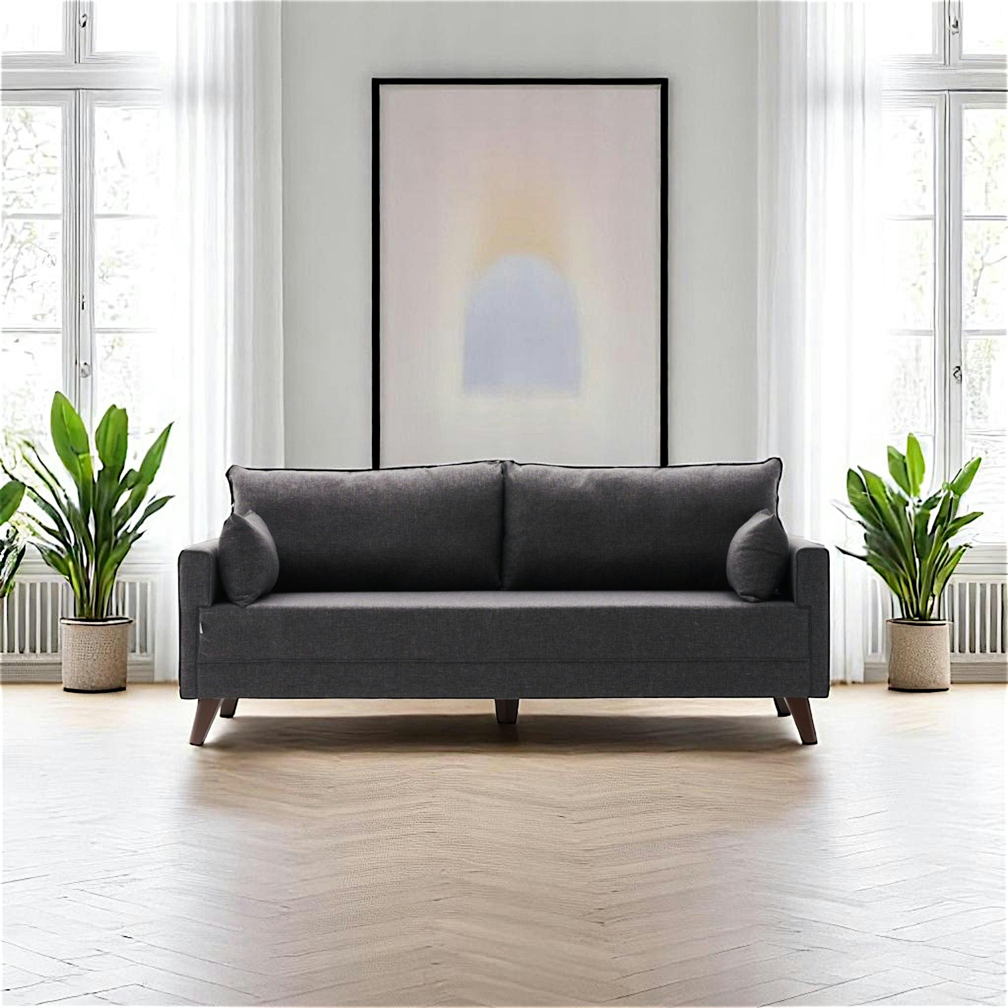 Canapé 3 places gris anthracite - dos droit SPLIT | Leroy Merlin