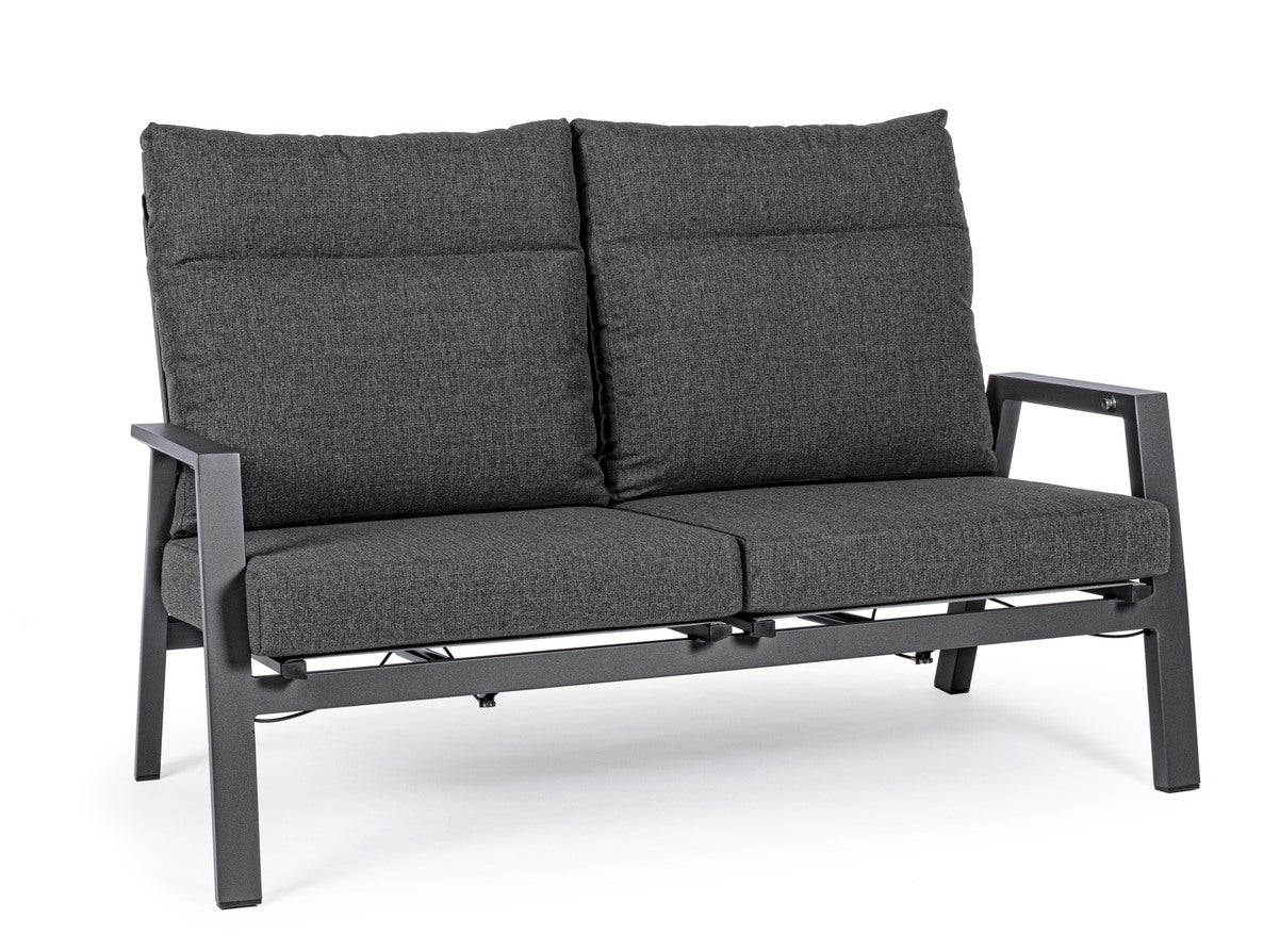 CANAPÉ INCLINABLE 2 PLACES AVEC COUSSINS KLEDI ANTHRACITE JX55 | Leroy ...
