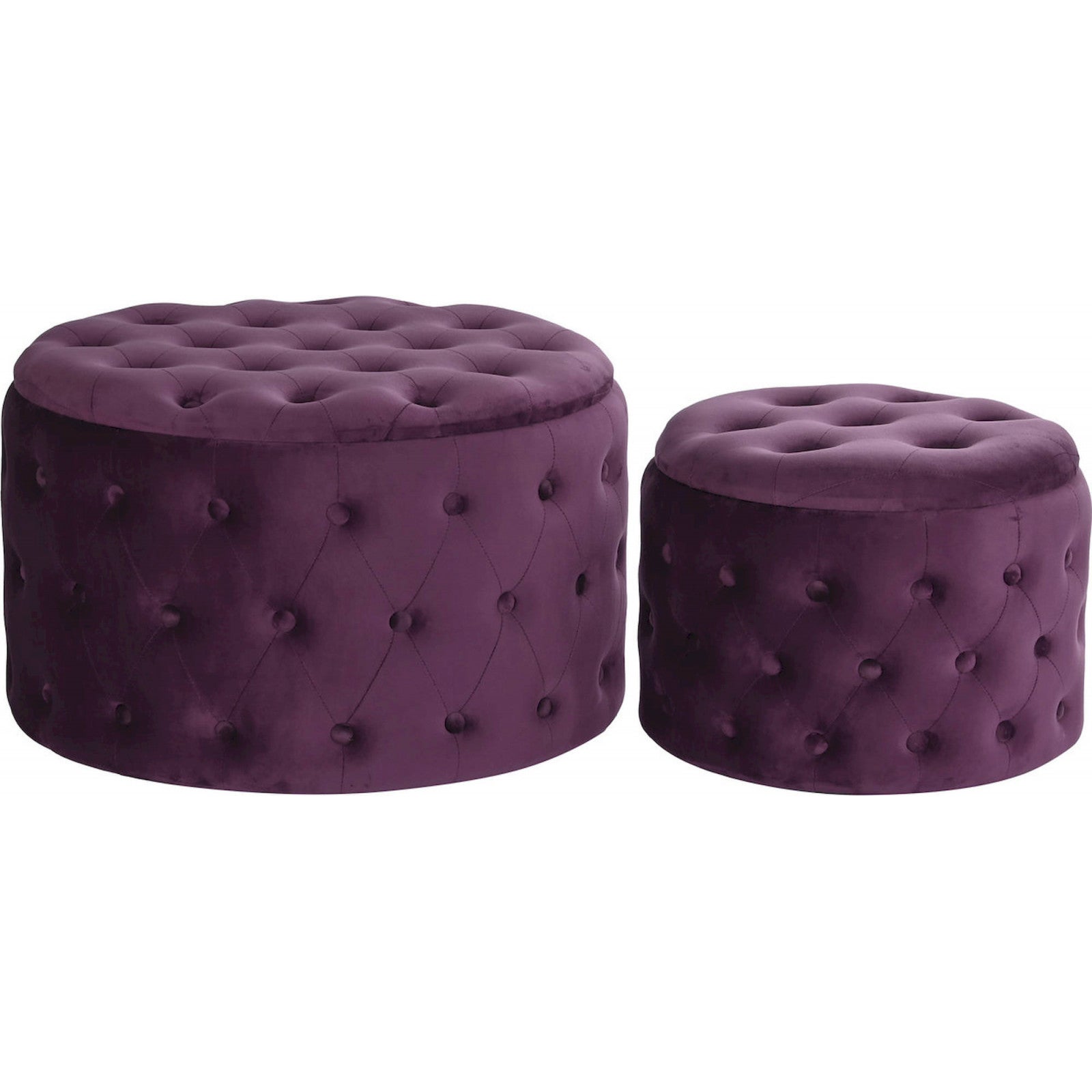 Pouf capitonné violet élégant et confortable | Leroy Merlin