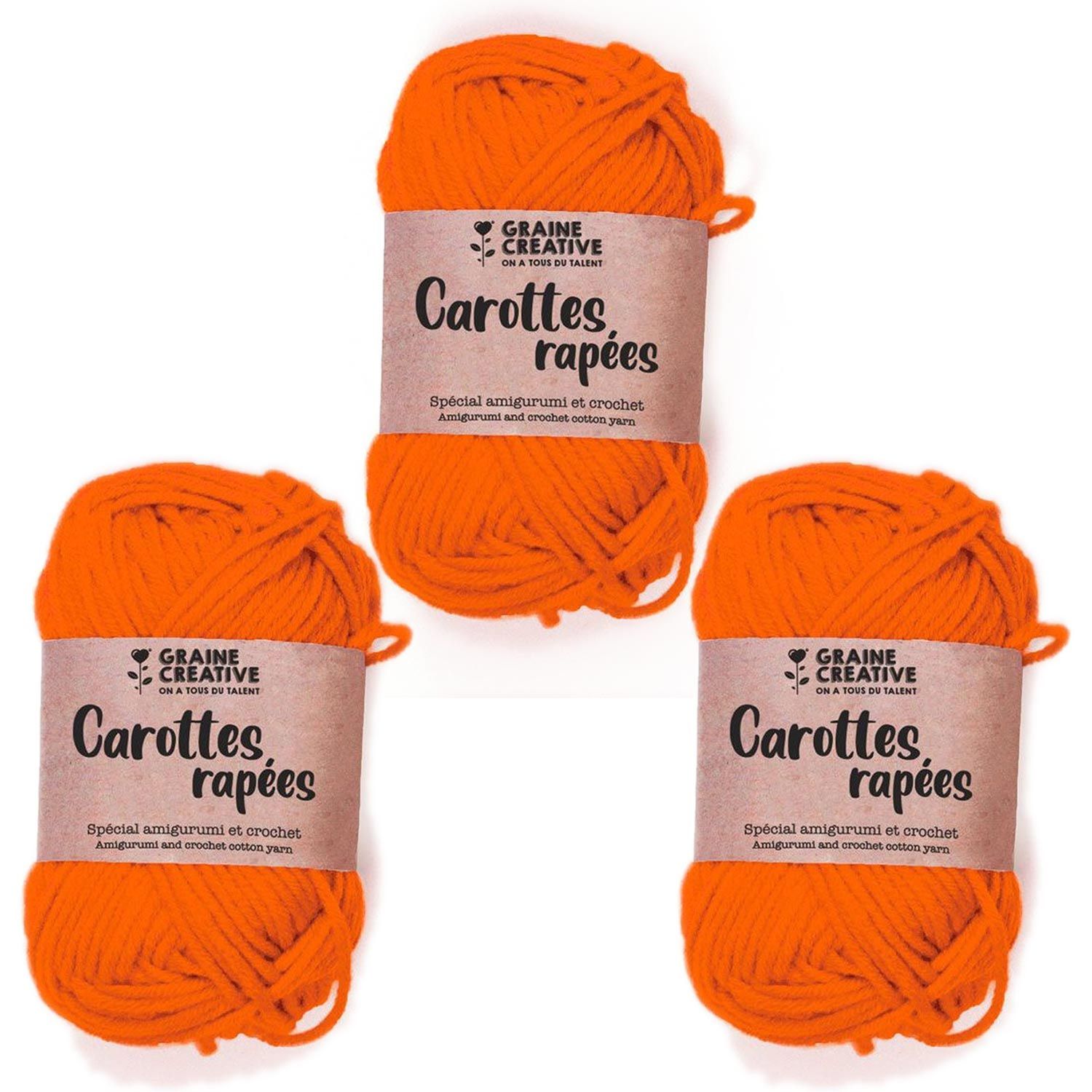 3 fils de coton pour crochet 55 m - orange - Graine Créative | Leroy Merlin
