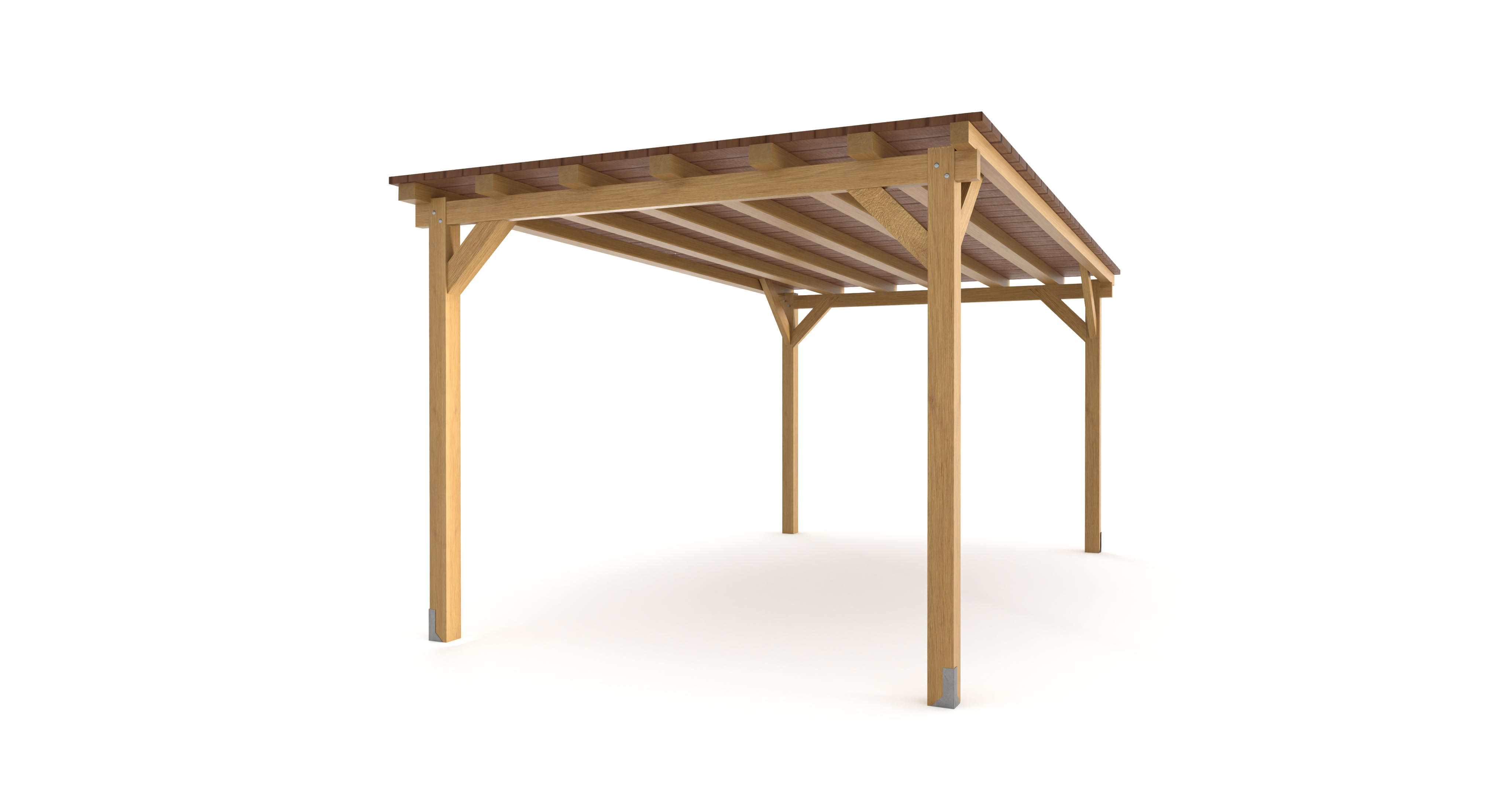 Pergola Estandar VIP 3x3 -Cubierta Tegola Roja- Color Natural | Leroy ...