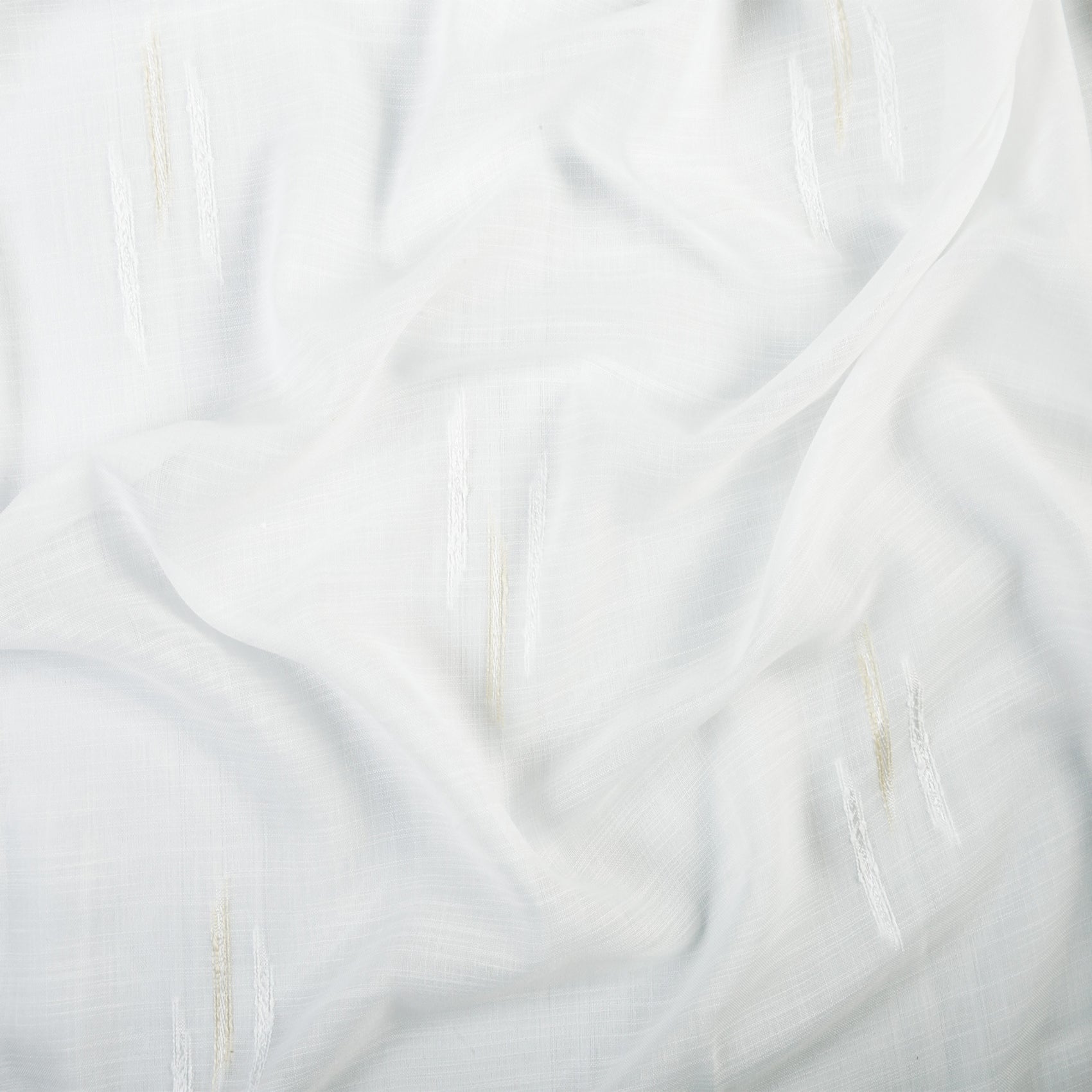 Tissu voile texturé motif fil coupé esprit ikat - Blanc cassé - 320 cm ...