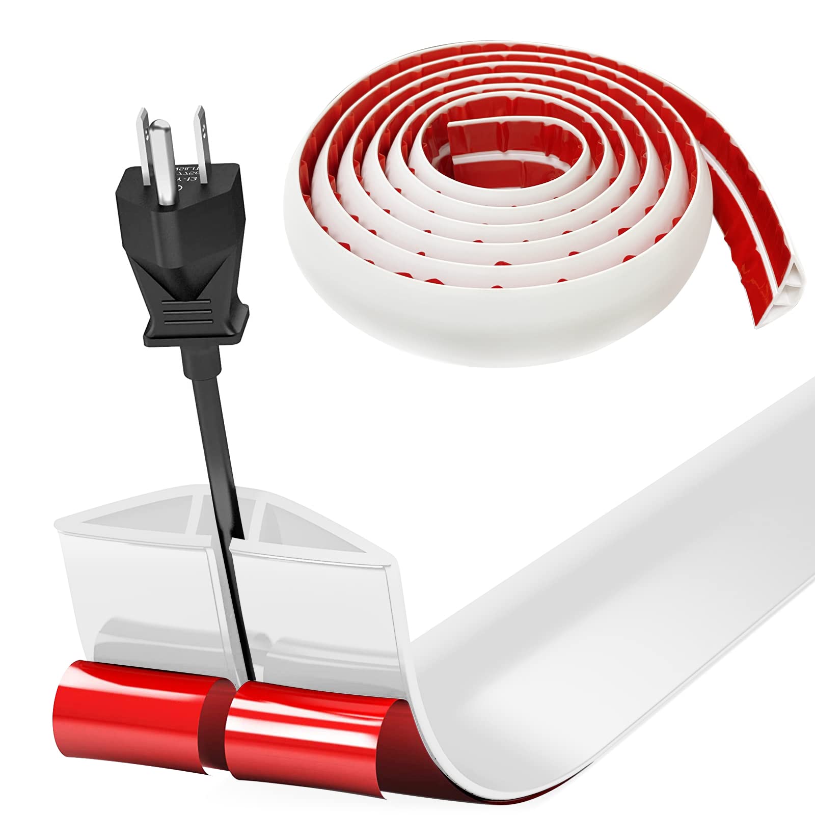 Galvanoduc de 2 m, Cache-câble auto-adhésif, Passe-câble de sol Conduit ...