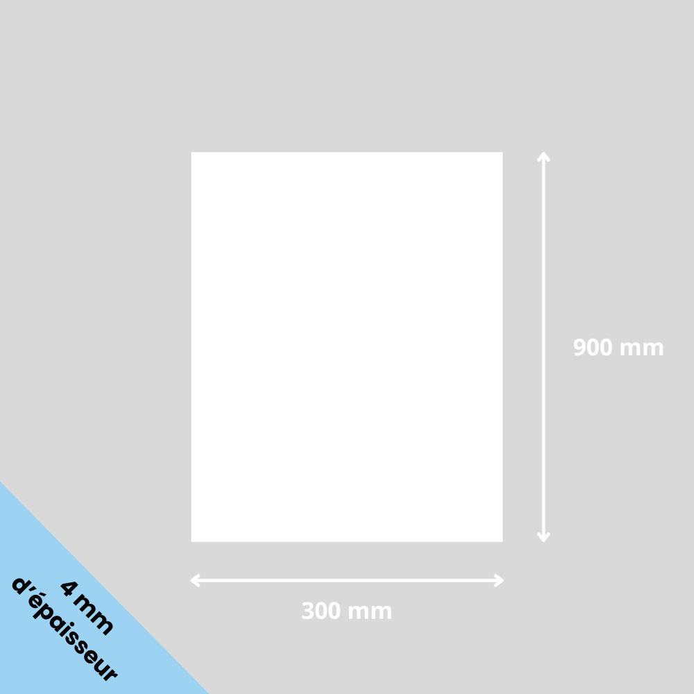 Plaque verre acrylique blanc 4 mm - 30 x 90 cm (300 x 900 mm) - Verre ...
