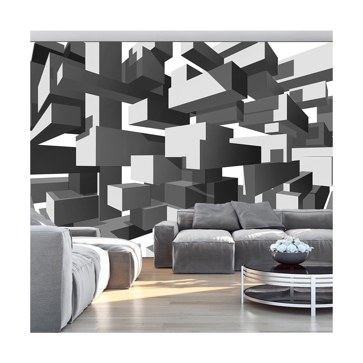Papier Peint "Grey Notes" 105 x 150 cm | Leroy Merlin