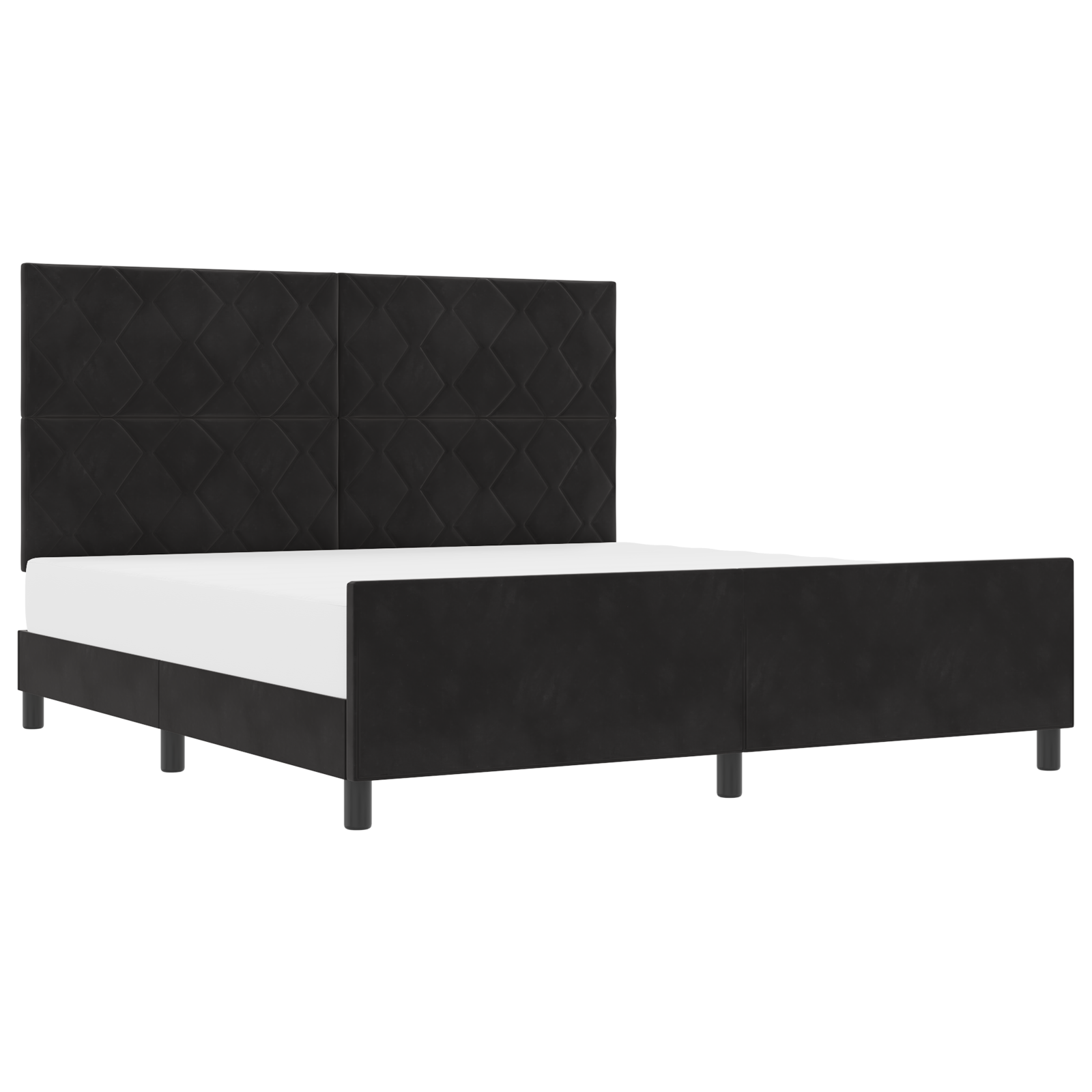 Lit double | Lit adulte | lit Noir 180x200 cm en Velours CFW39559 ...