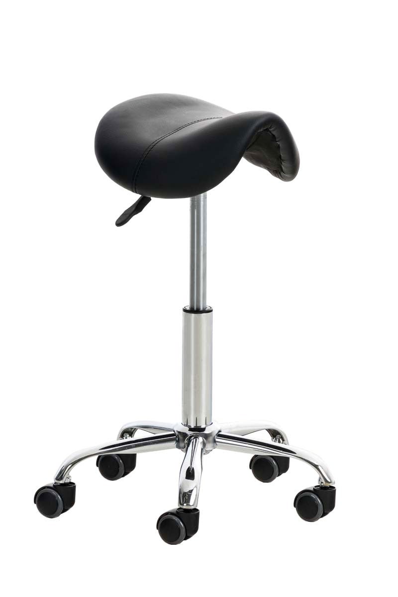 Tabouret de travail avec roulette en synthétique noir TABO10014 | Leroy ...