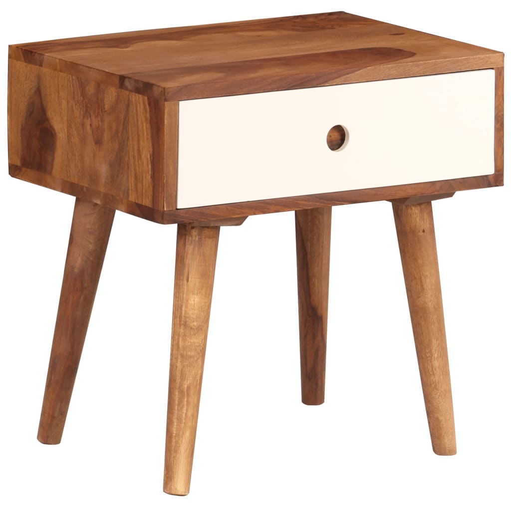 Mesita de noche de madera maciza de acacia 45x30x45 cm vidaXL | Leroy ...
