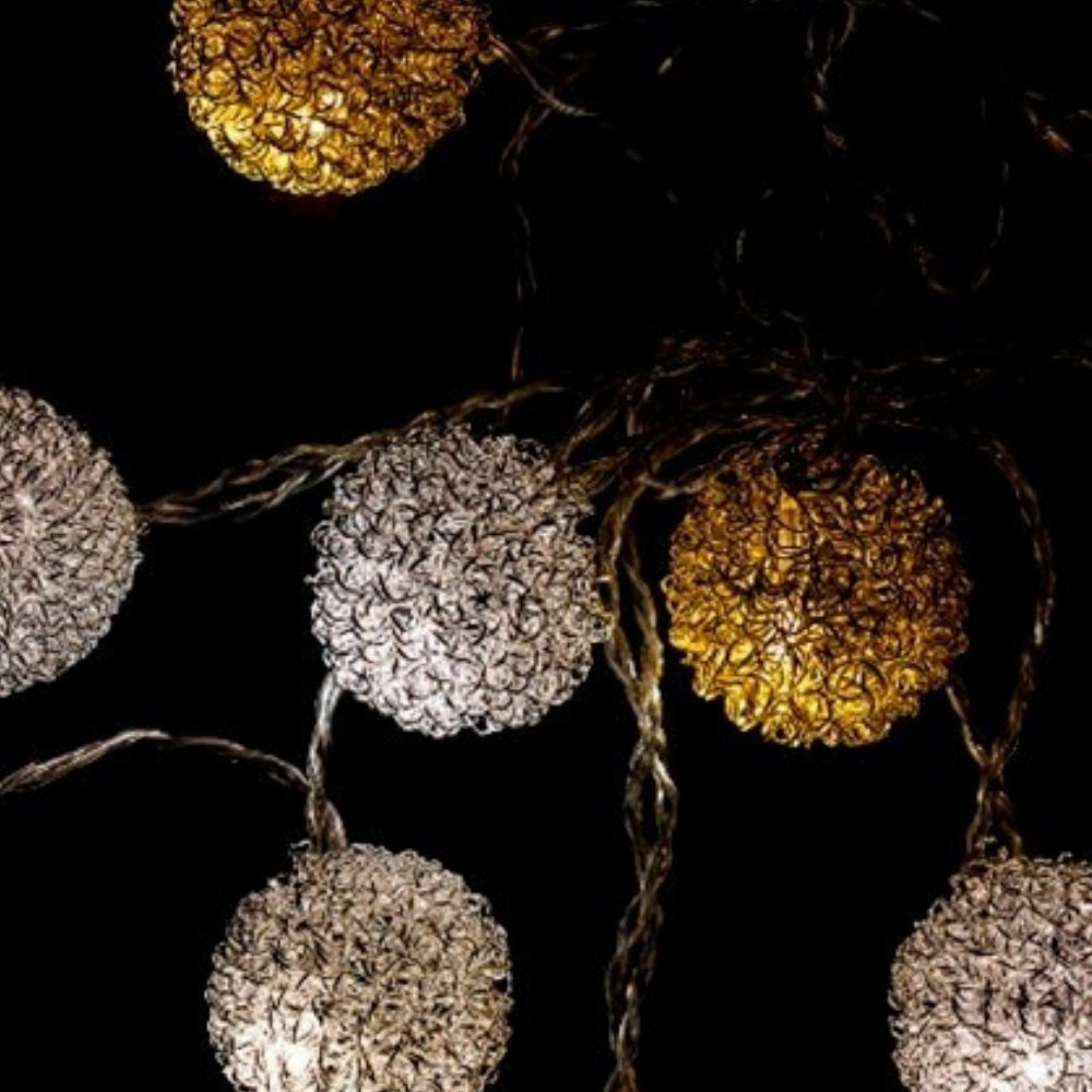 Guirnalda Led 10 Esferas Plateadas y Doradas | Leroy Merlin