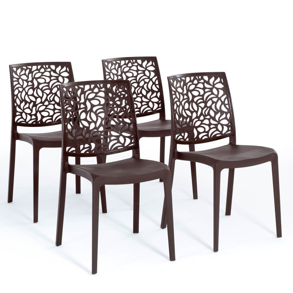 Conjunto de 4 sillas Anna apilables en polipropileno con fibra de ...