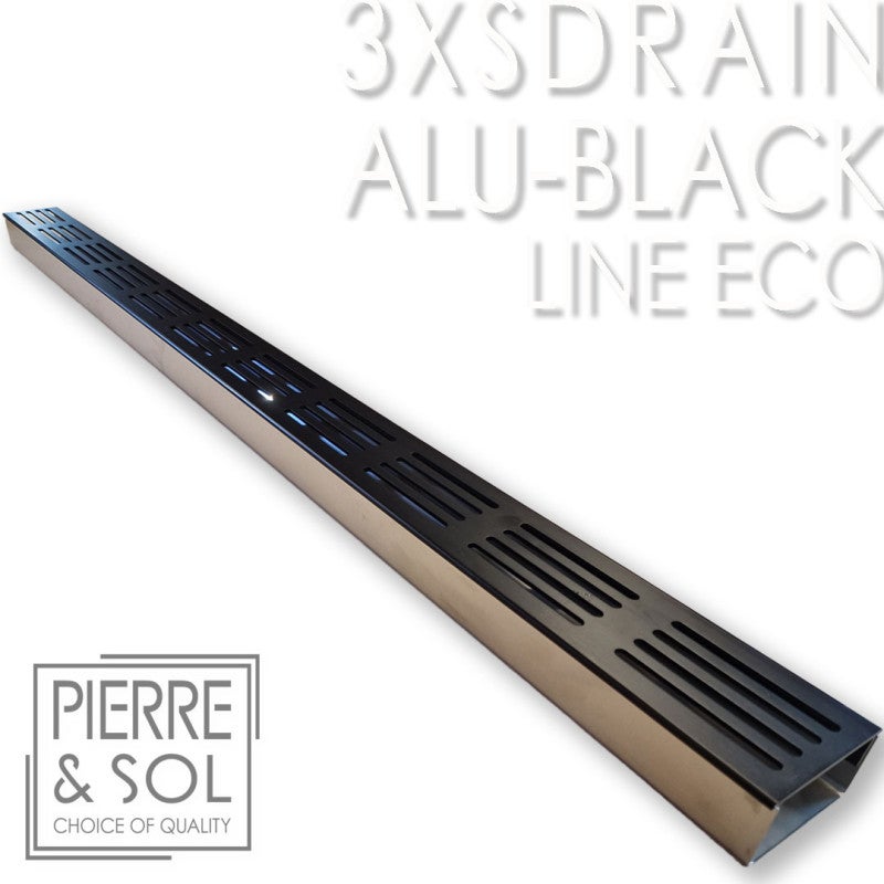 Caniveau Inox Hauteur 3,5 cm - 3XSDRAIN EASY Grille aluminium noire ...