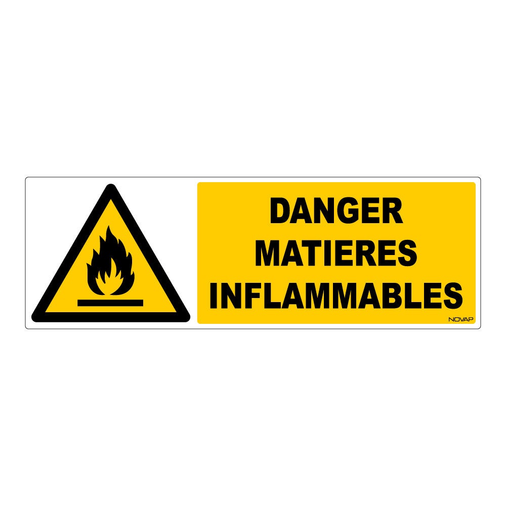 Panneau Danger matières inflammables - Rigide 450x150mm - 4030708 ...