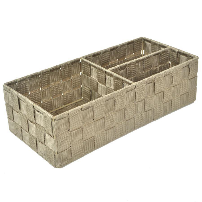 Caisson en polyester taupe 3 compartiments 37x17x10cm | Leroy Merlin