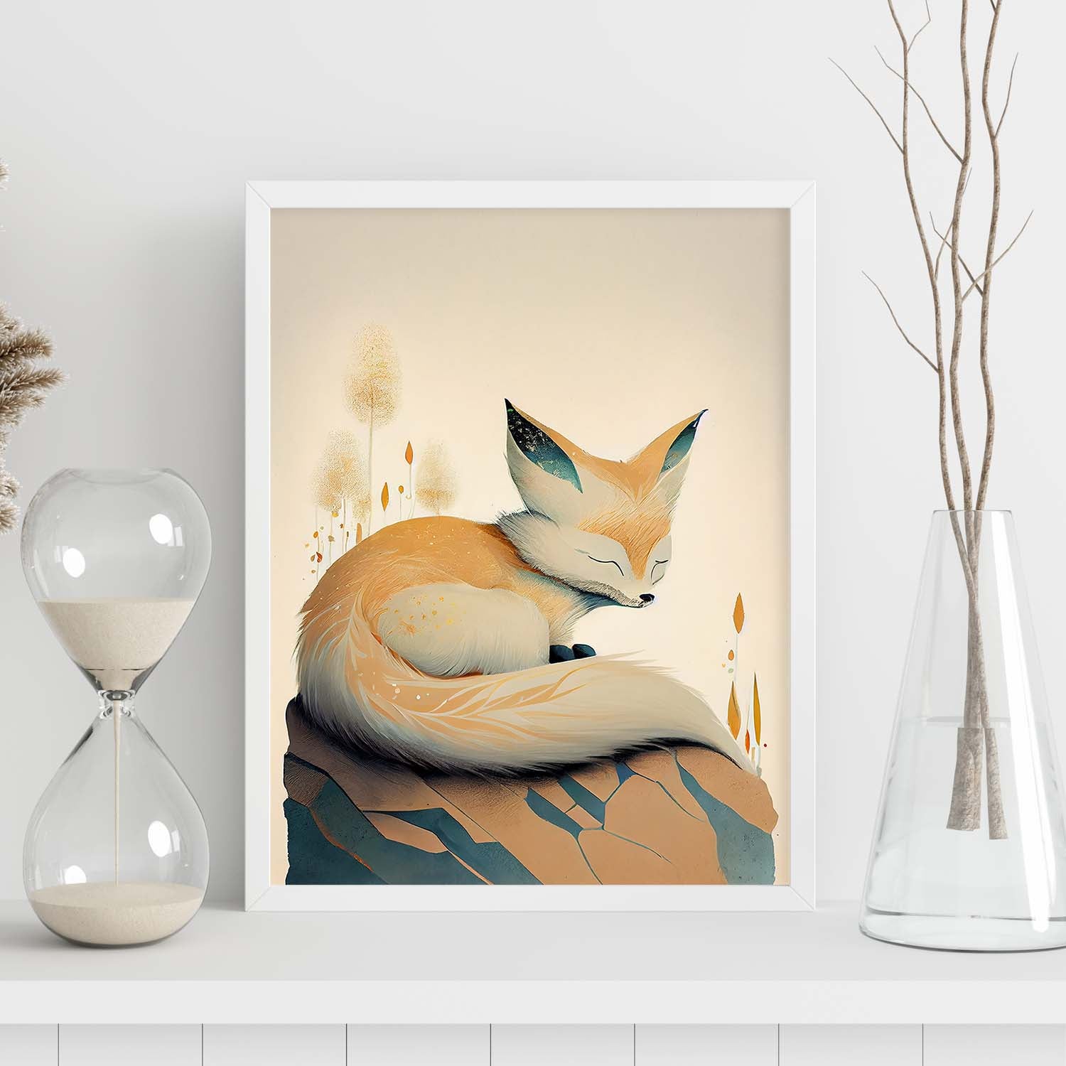 Affiche Renard Du Fennec Dans Le Style Précisionnisme Illustrations D ...