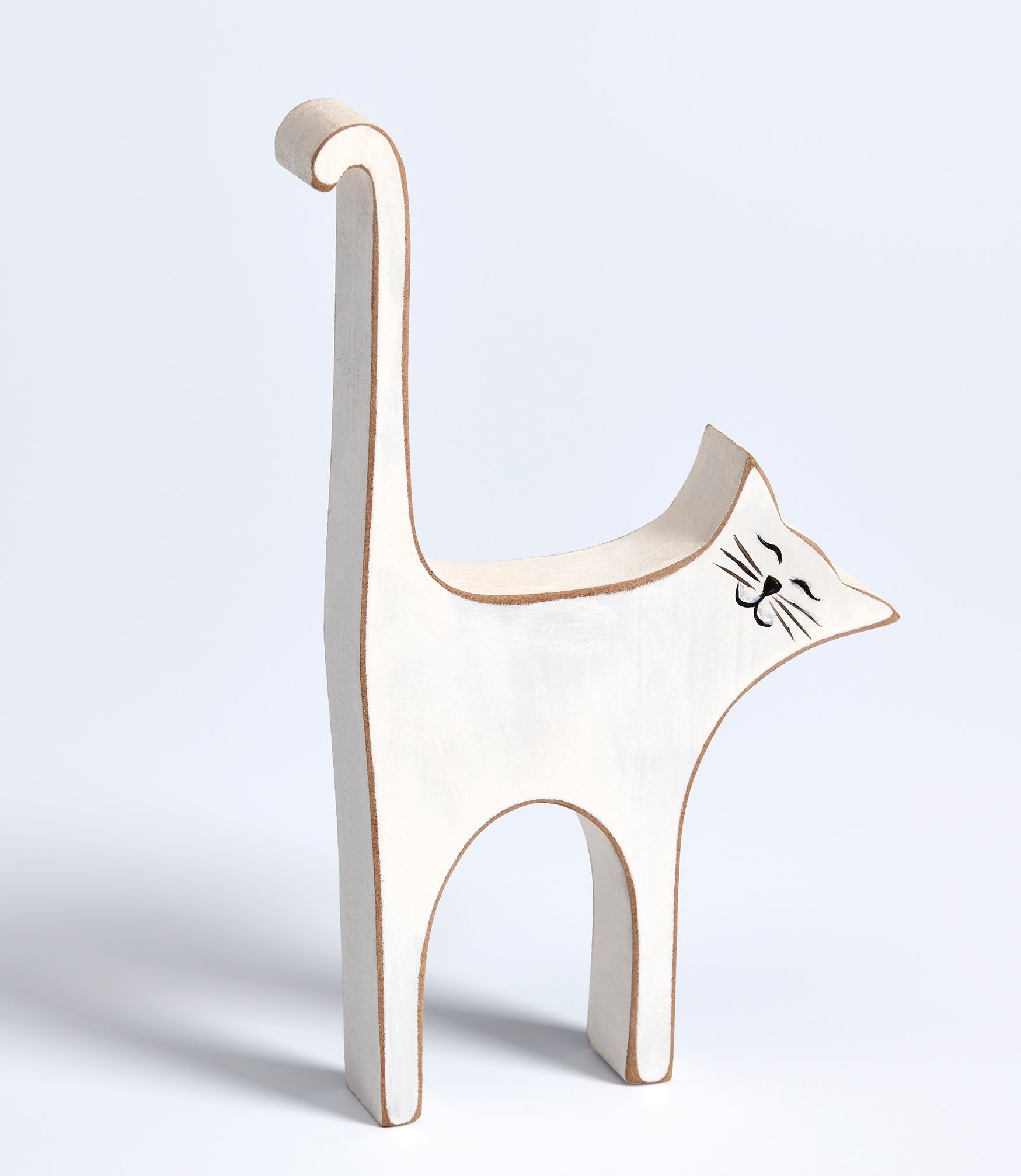 Figurine décorative chat, blanc, hauteur 17 cm | Leroy Merlin