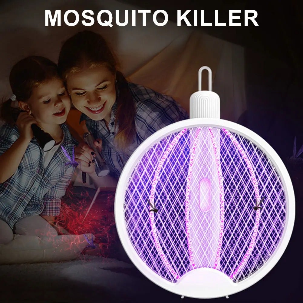 Racquette électrique rechargeable contre les moustiques avec lumière UV ...