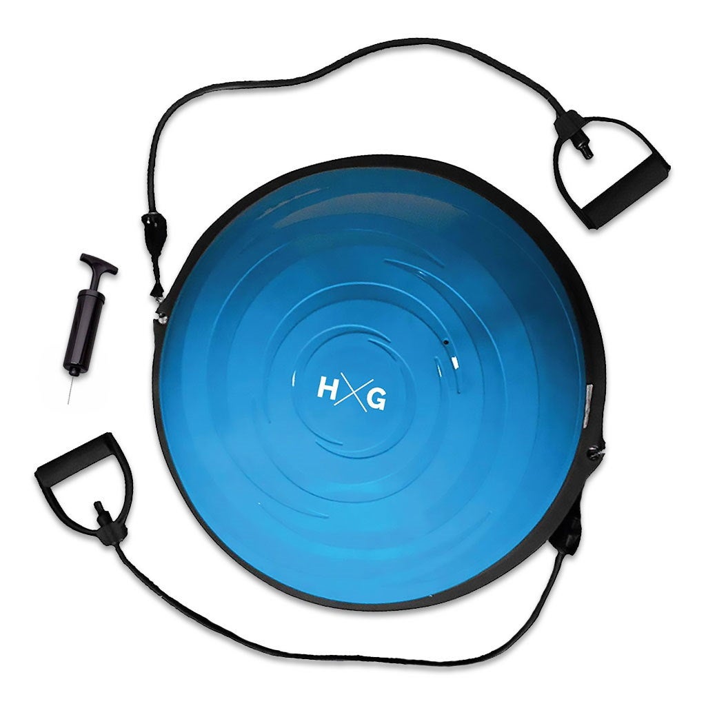 HxG Bosu 58 cm Azul con Inflador y Gomas Elásticas | Superficie ...