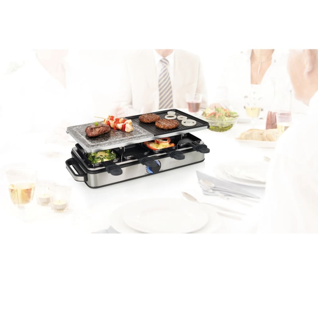 Princess Raclette con piedra grill para 8 personas Deluxe 1400 W ...