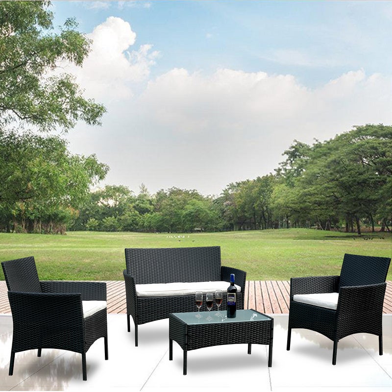 Muebles de jardín Muebles de jardín Conjunto de muebles de jardín negro ...