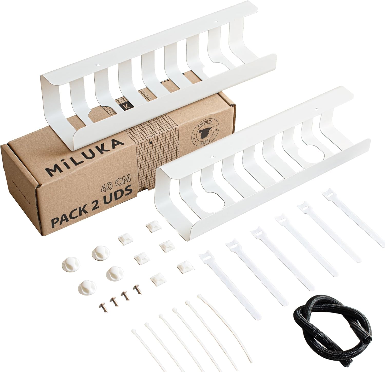 Pack 2 Organizadores de Cables para Escritorio - Bandejas para cables ...