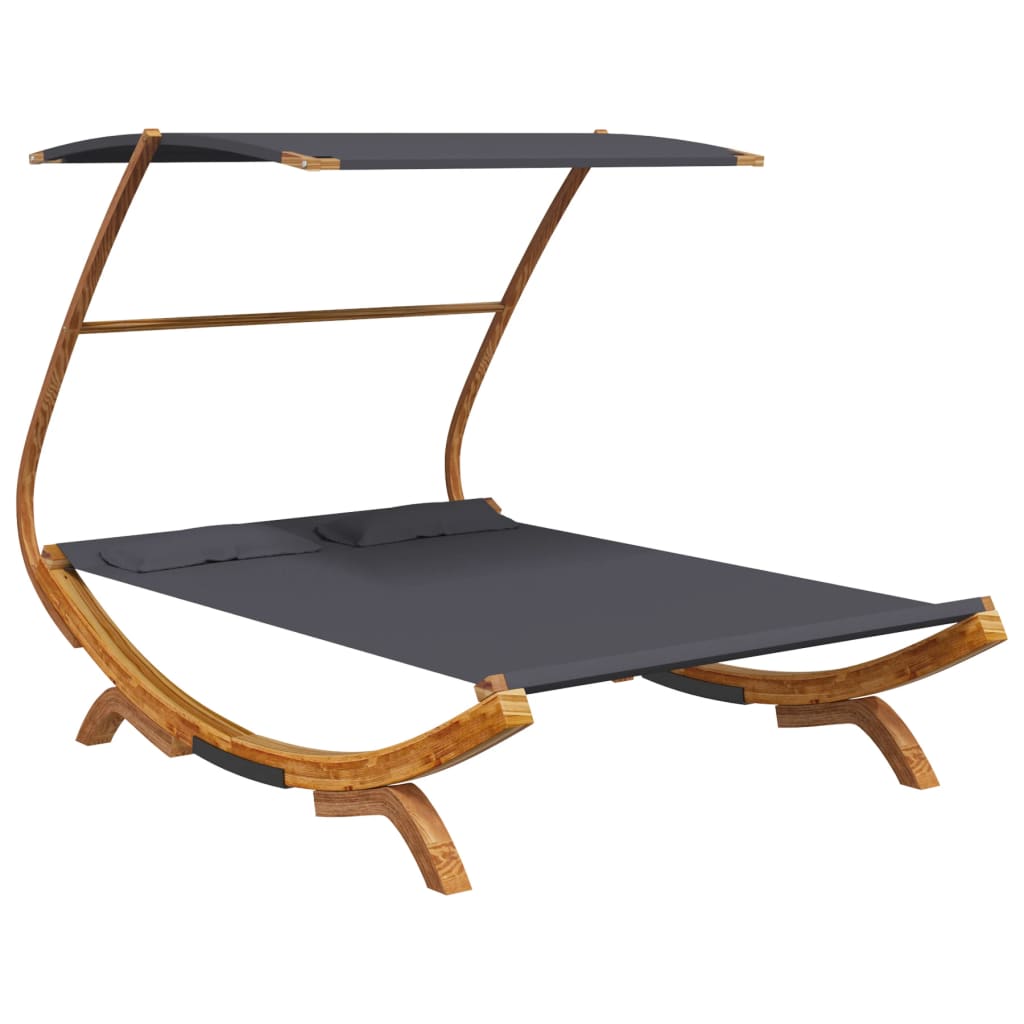 Lit Adulte | Lit repos et auvent 165x203x138cm Bois courbé massif ...