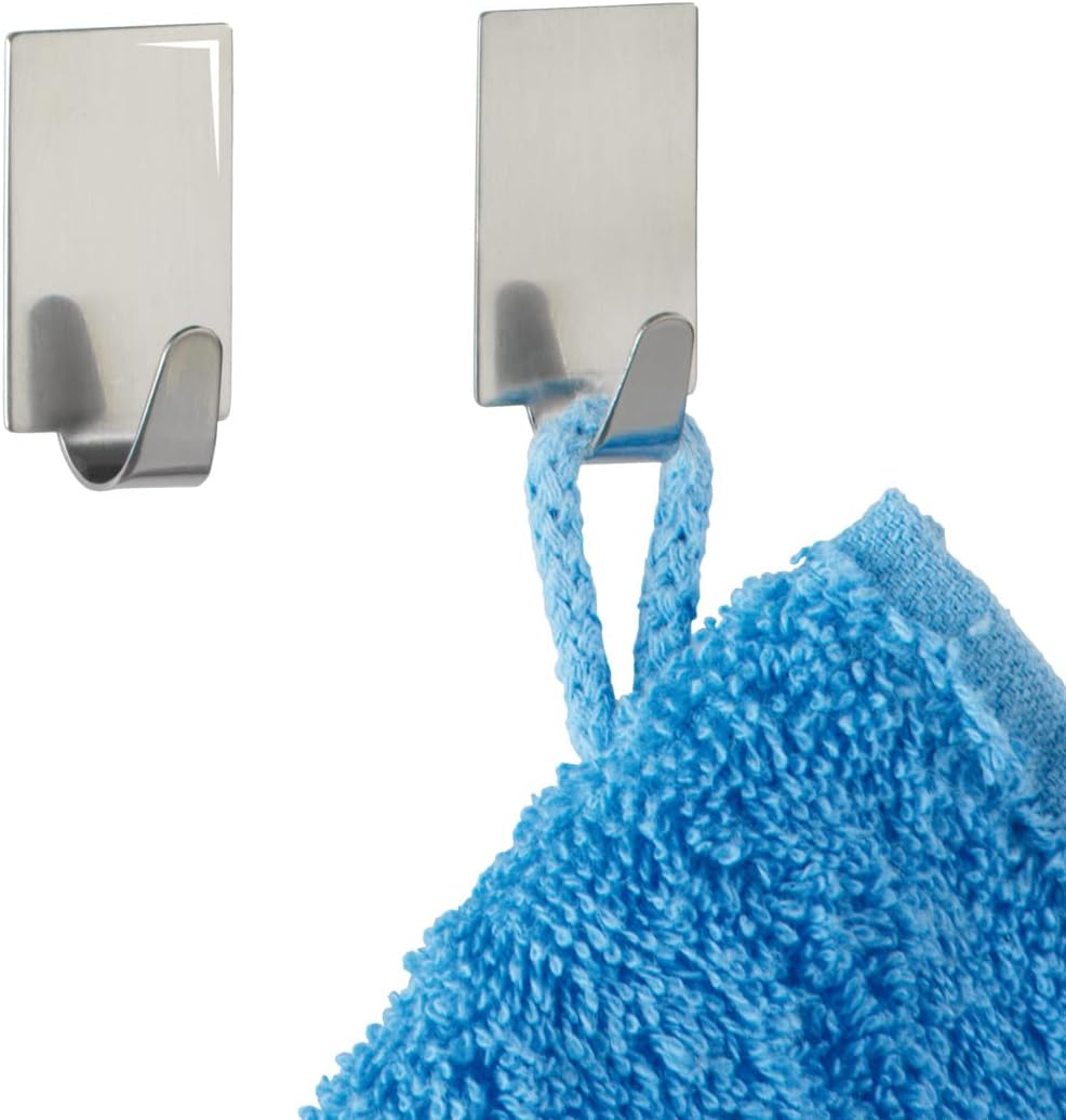 Rectangular hook set of 4, stainless steel - set of 4, Stainless steel ...