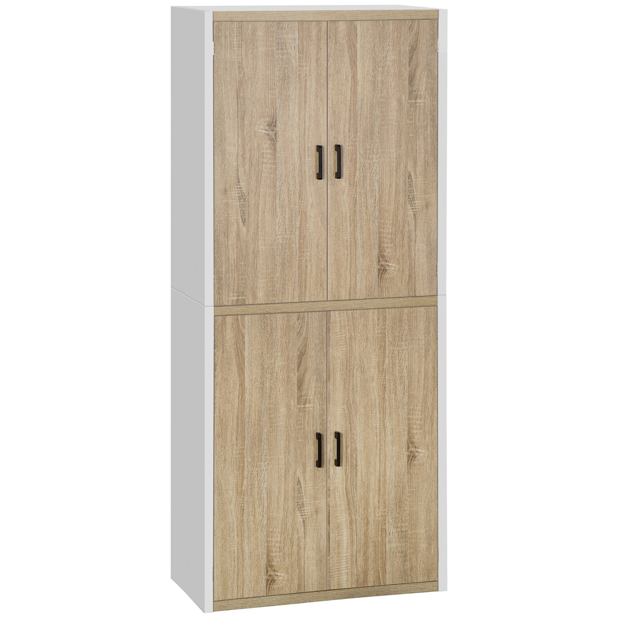Garde-manger en bois MDF avec 4 étagères réglables et 4 portes, 80 x 40 ...
