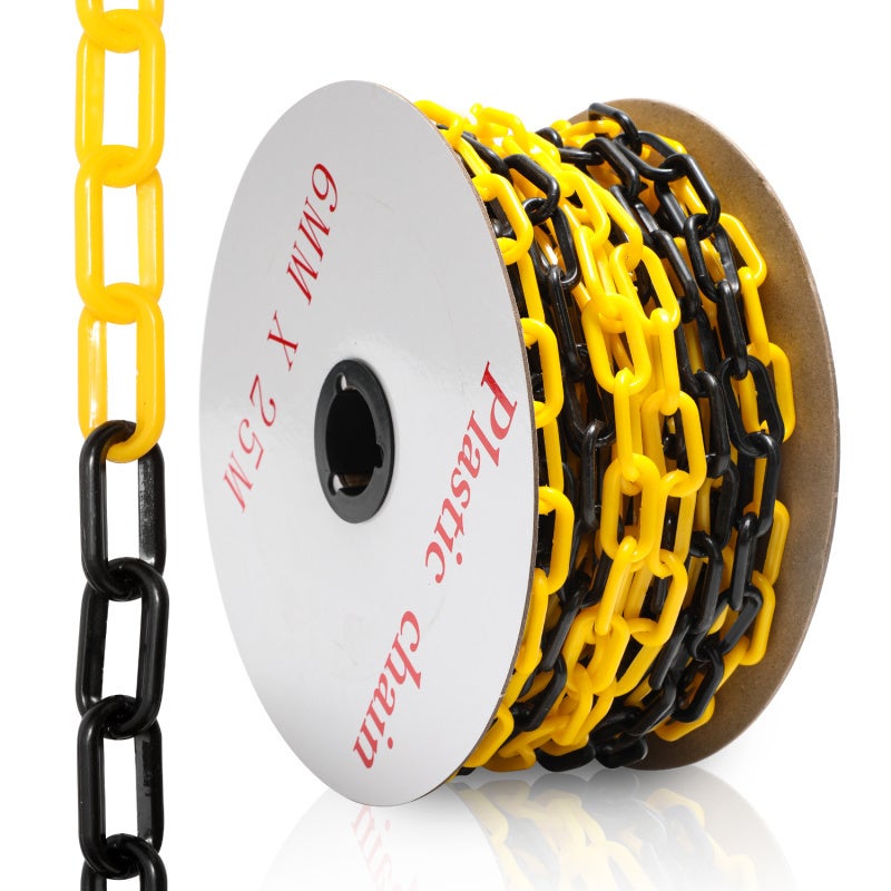 Chaîne d'avertissement Jaune et noir d'épaisseur 6mm chaîne en ...