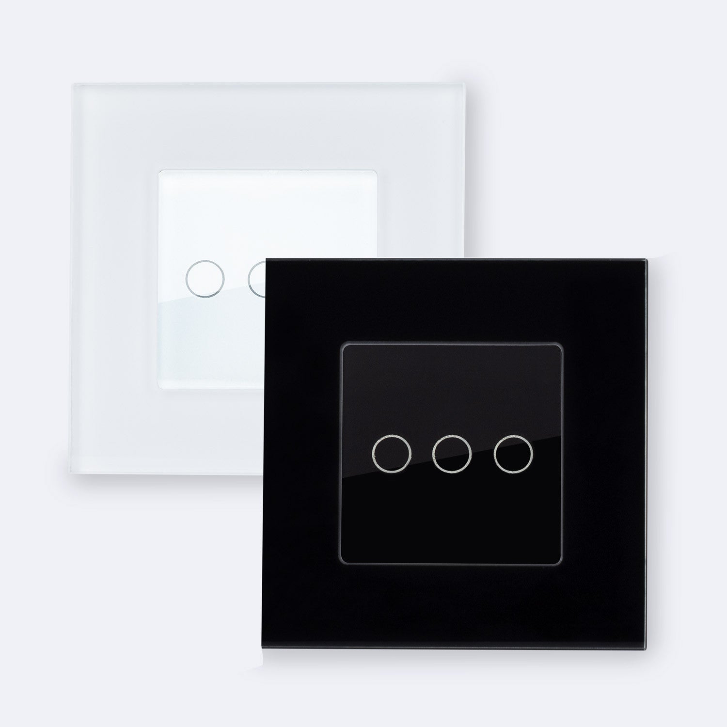 Interrupteur Tactile Triple avec Cadre Verre Modern Noir | Leroy Merlin