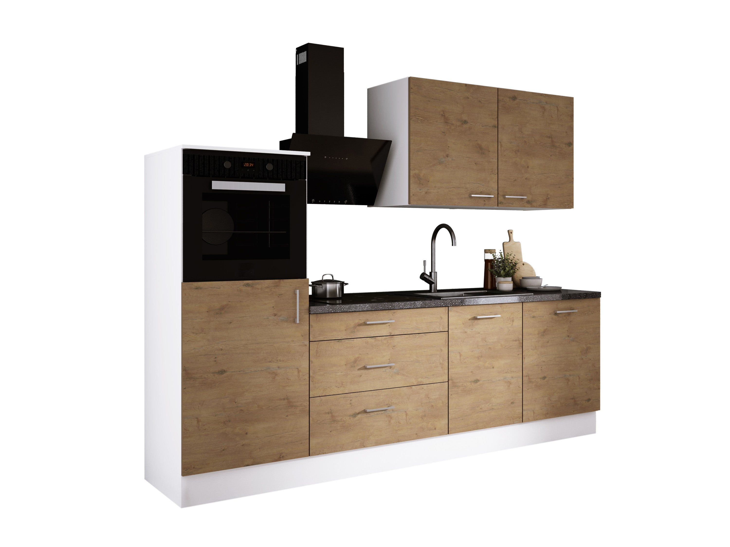 Set da cucina: Bianco opaco, Rovere Lancelot, dimensioni: larghezza ...