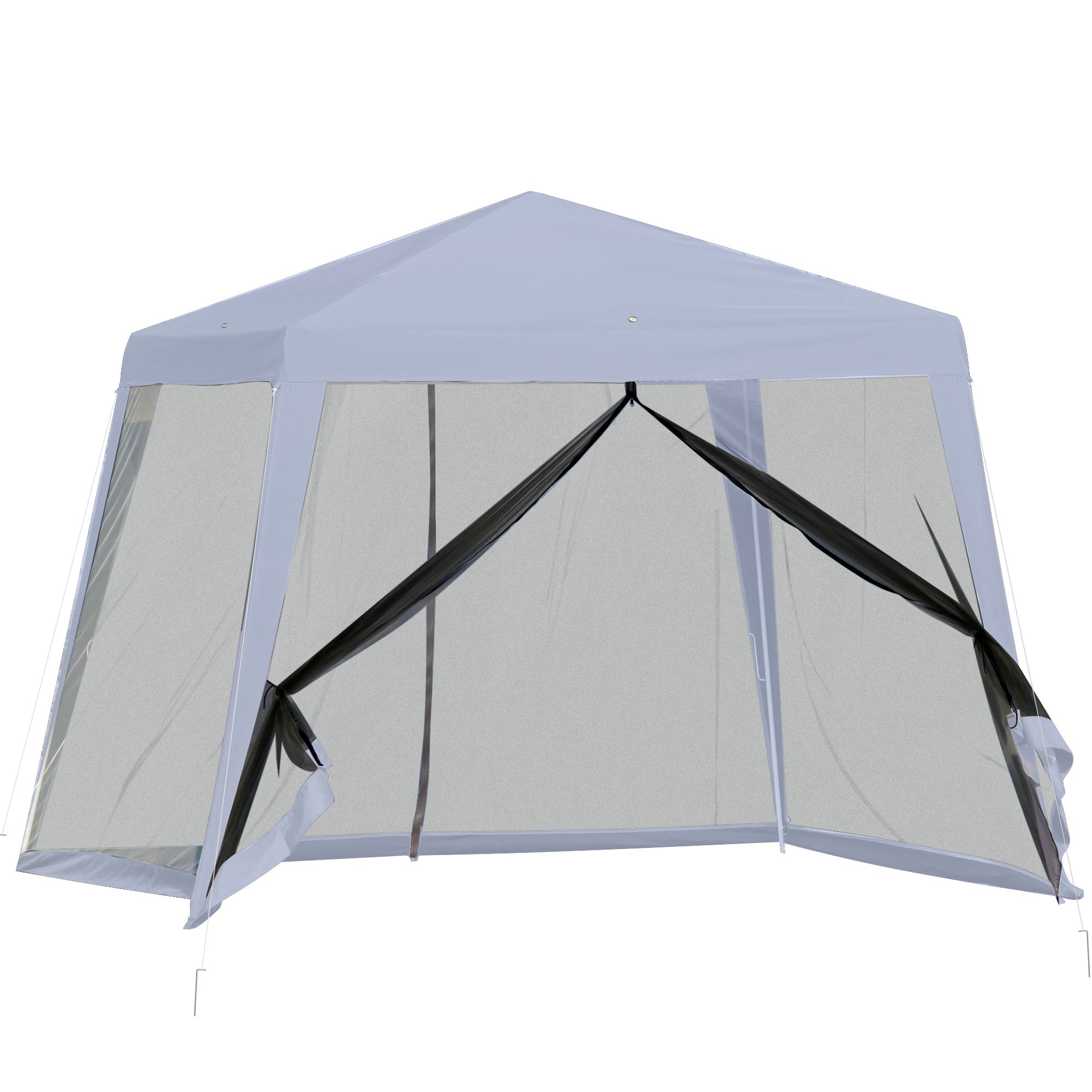 Tonnelle grise 3x3m 4 panneaux latéraux moustiquaire zippée UV ...