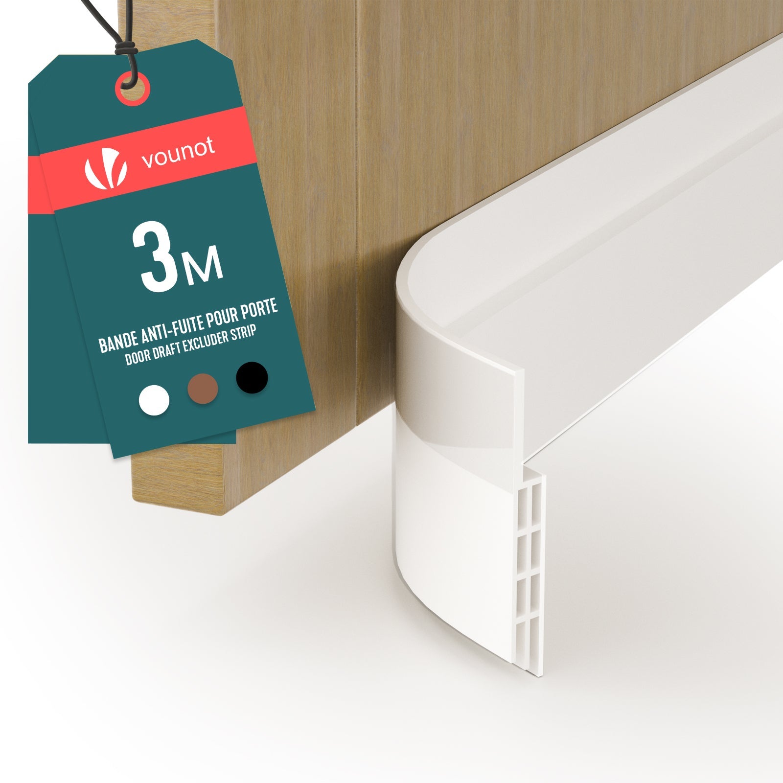 Bas de porte isolant coupe froid 300 cm blanc VOUNOT® | Leroy Merlin