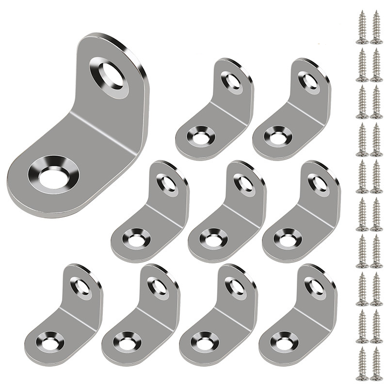 10 Pack Stainless Steel Angle Brackets, Square Edge Angle Brackets ...