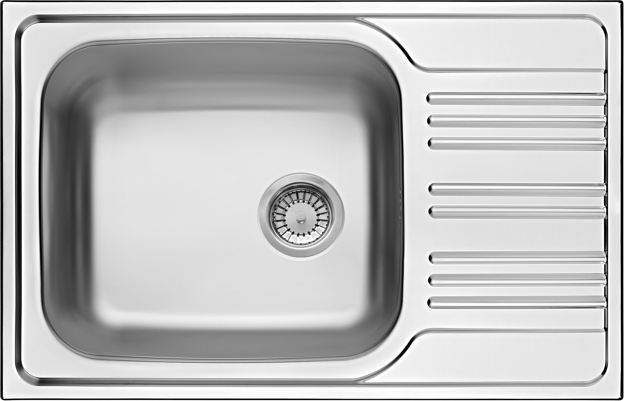 Évier de cuisine en inox avec égouttoir 78 x 50 cm cuve simple Deante ...