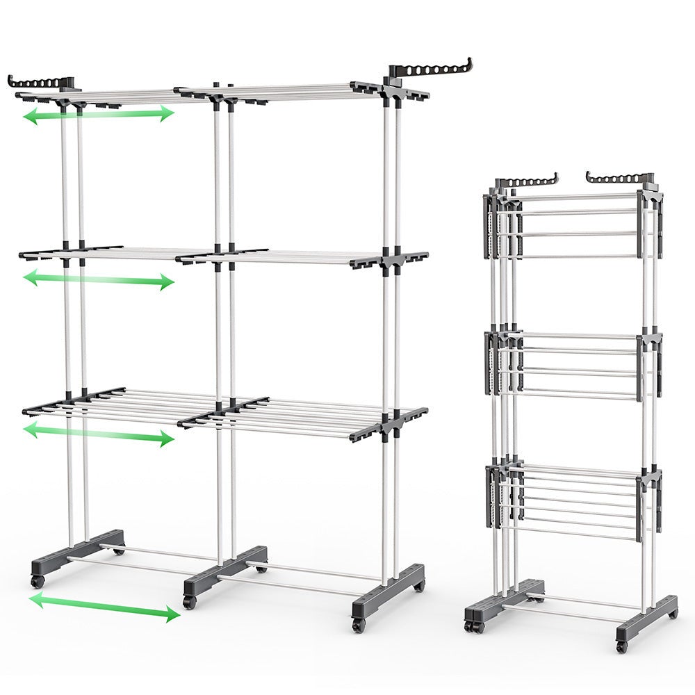 Séchoir à linge extensible et pliable - 40m d’étendage séchage sur 3 ...