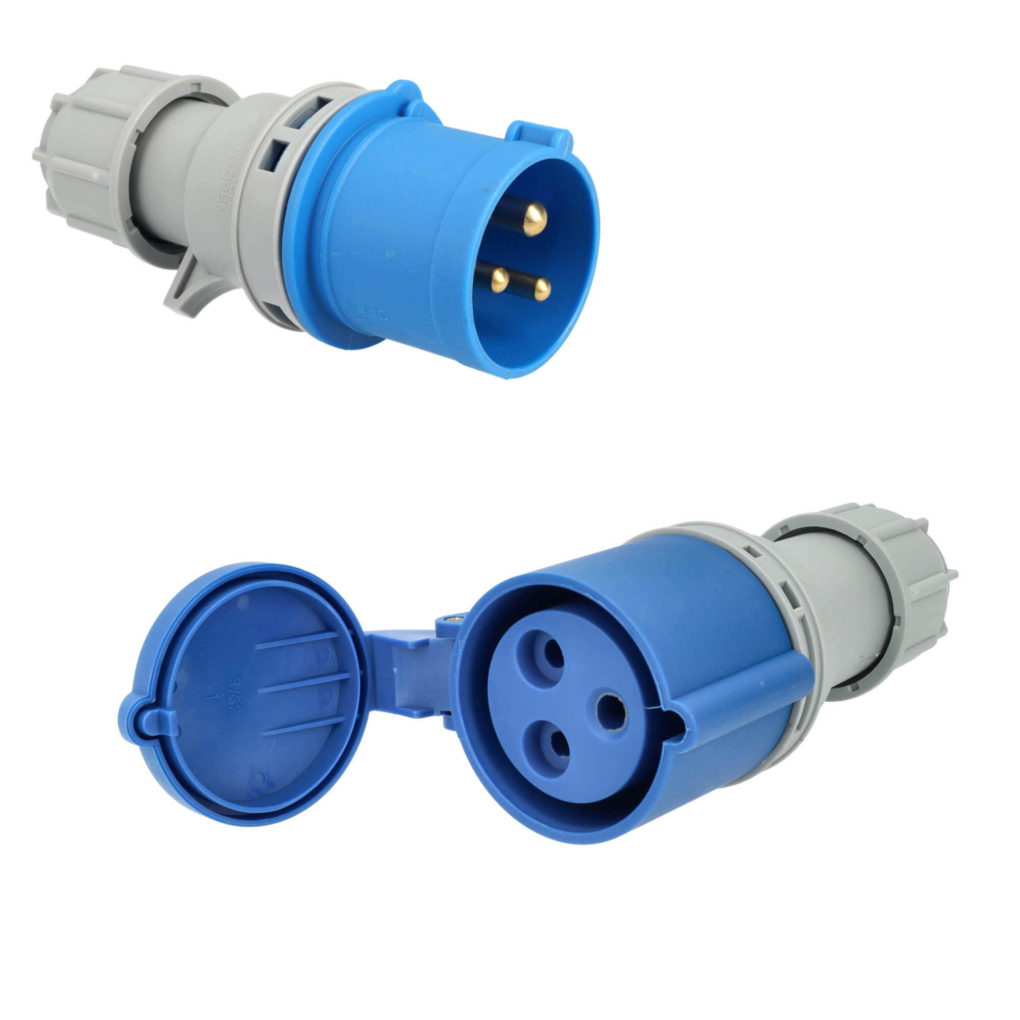Conector de Potencia, Toma industrial 2P+E 6H 200-250 Vac IP44 (Macho ...