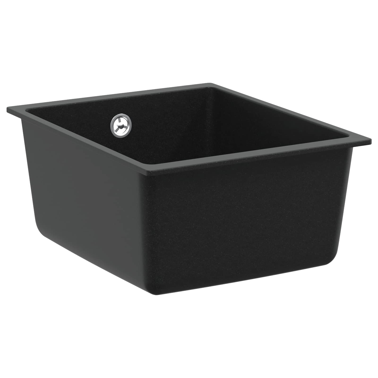 Lavabo Negro 370 x 460 mm 80% Cuarzo y 20% Resina | Leroy Merlin