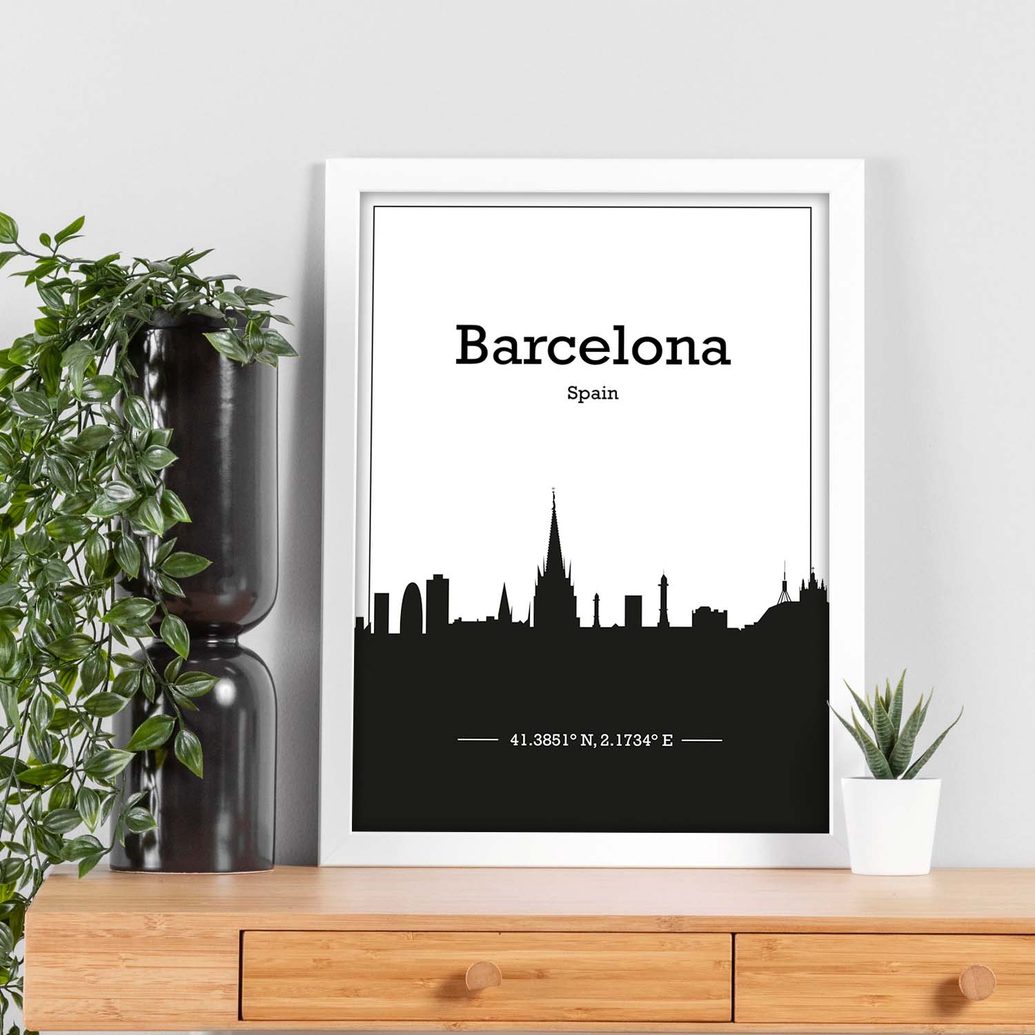 Affiche De La Carte De Barcelone - Espagne. Skyline Cities Fiches D ...