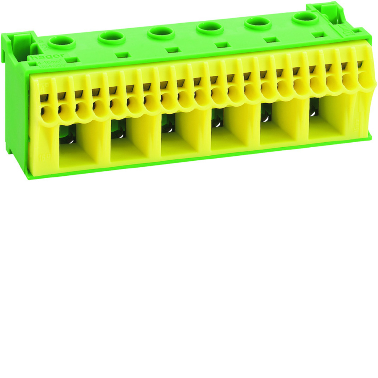 Borniers terre - sans vis 20 x 4 mm2 - cages a vis 6 x 25 mm2 - hager ...