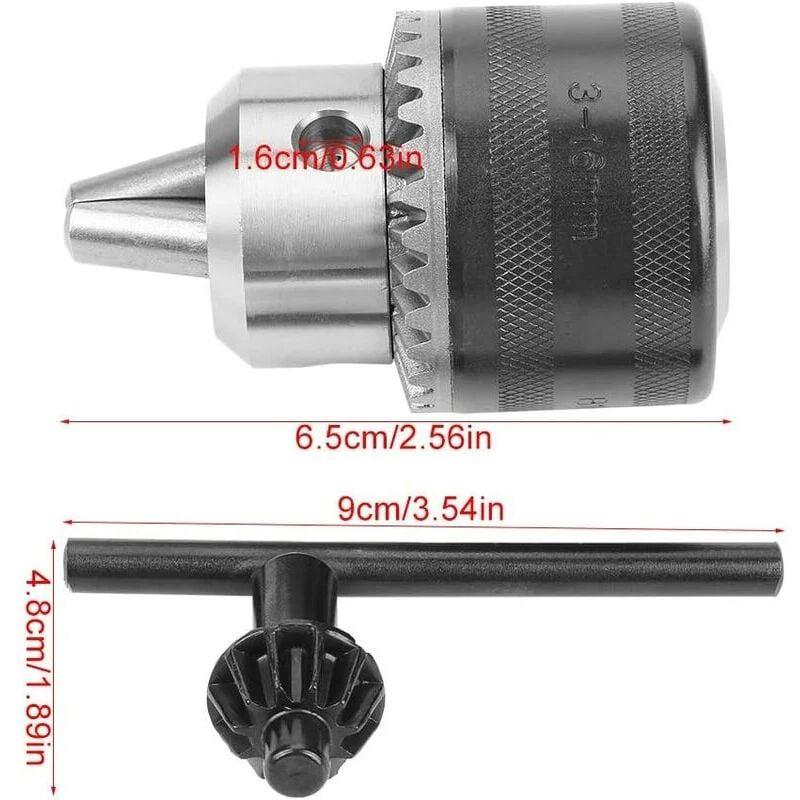 Mandril de taladro de 3-16 mm con llave de mandril para taladro ...