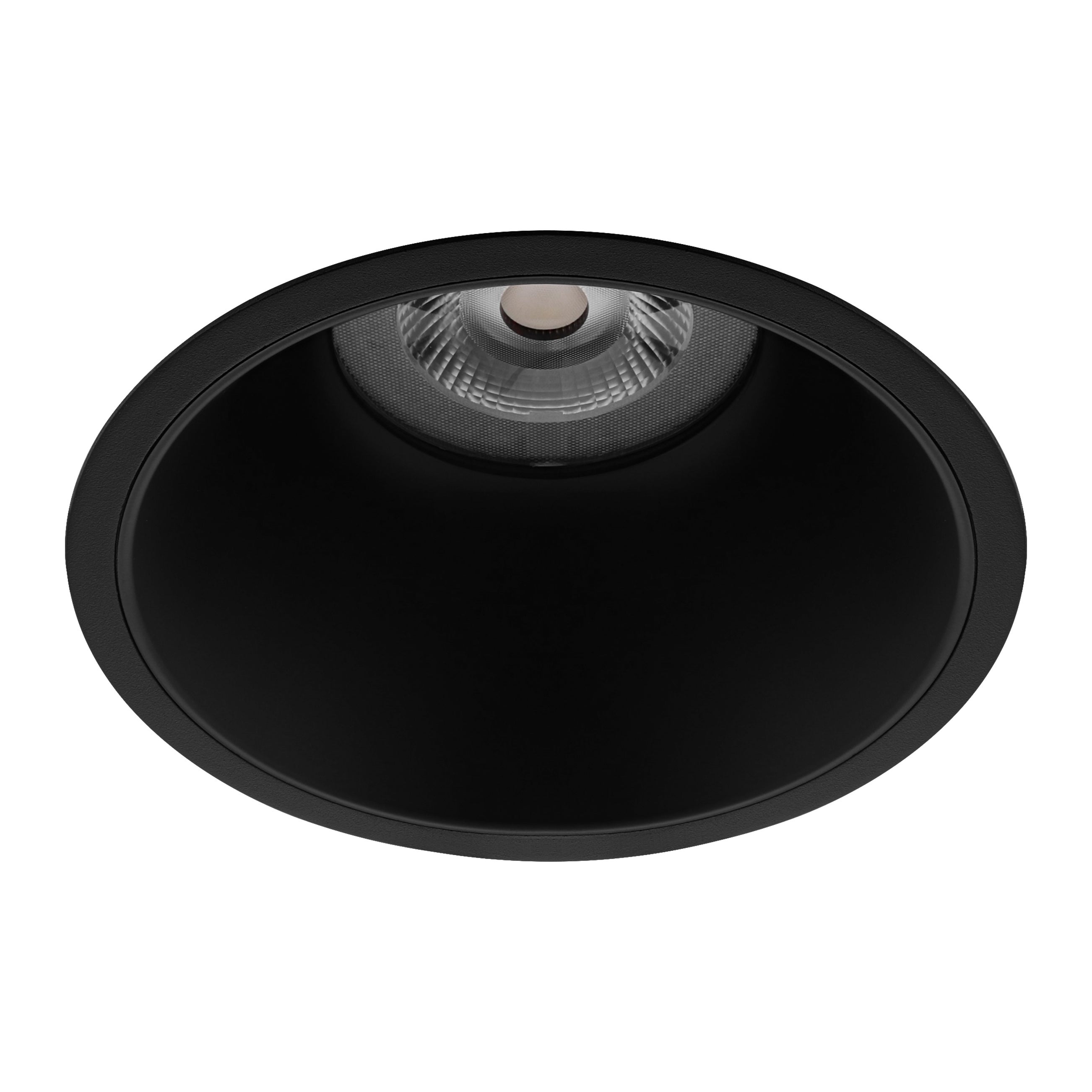 Downlight encastré rond fixe réflecteur basse luminance 4000K Noir mat ...