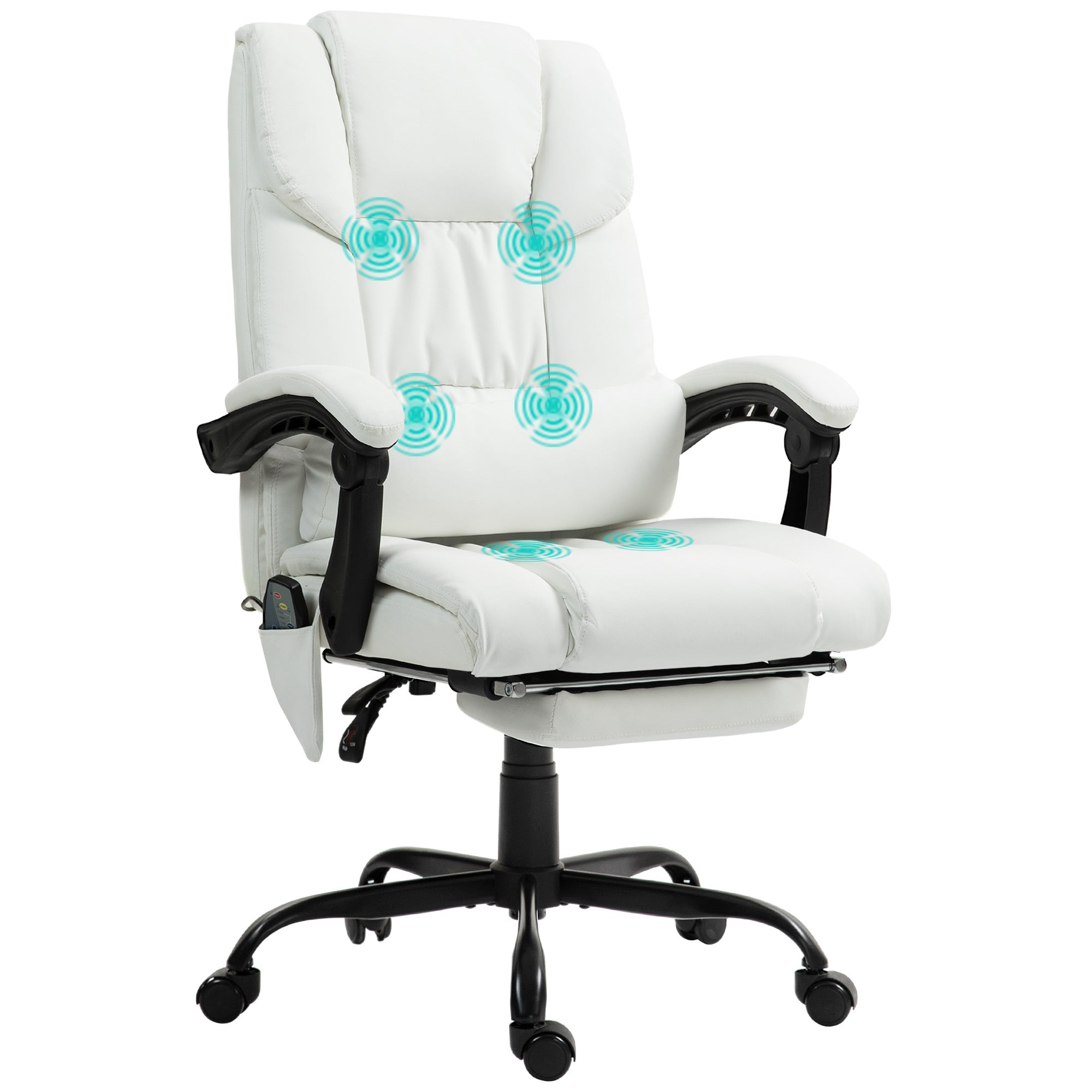 Silla de Oficina con Masaje de 6 Puntos Respaldo Alto Reclinable Altura ...