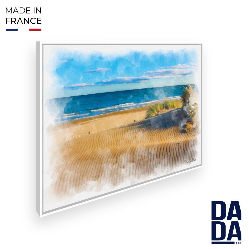 Tableau Côte de Montpellier / 45x60cm / Cadre Blanc / Fabriqué en ...