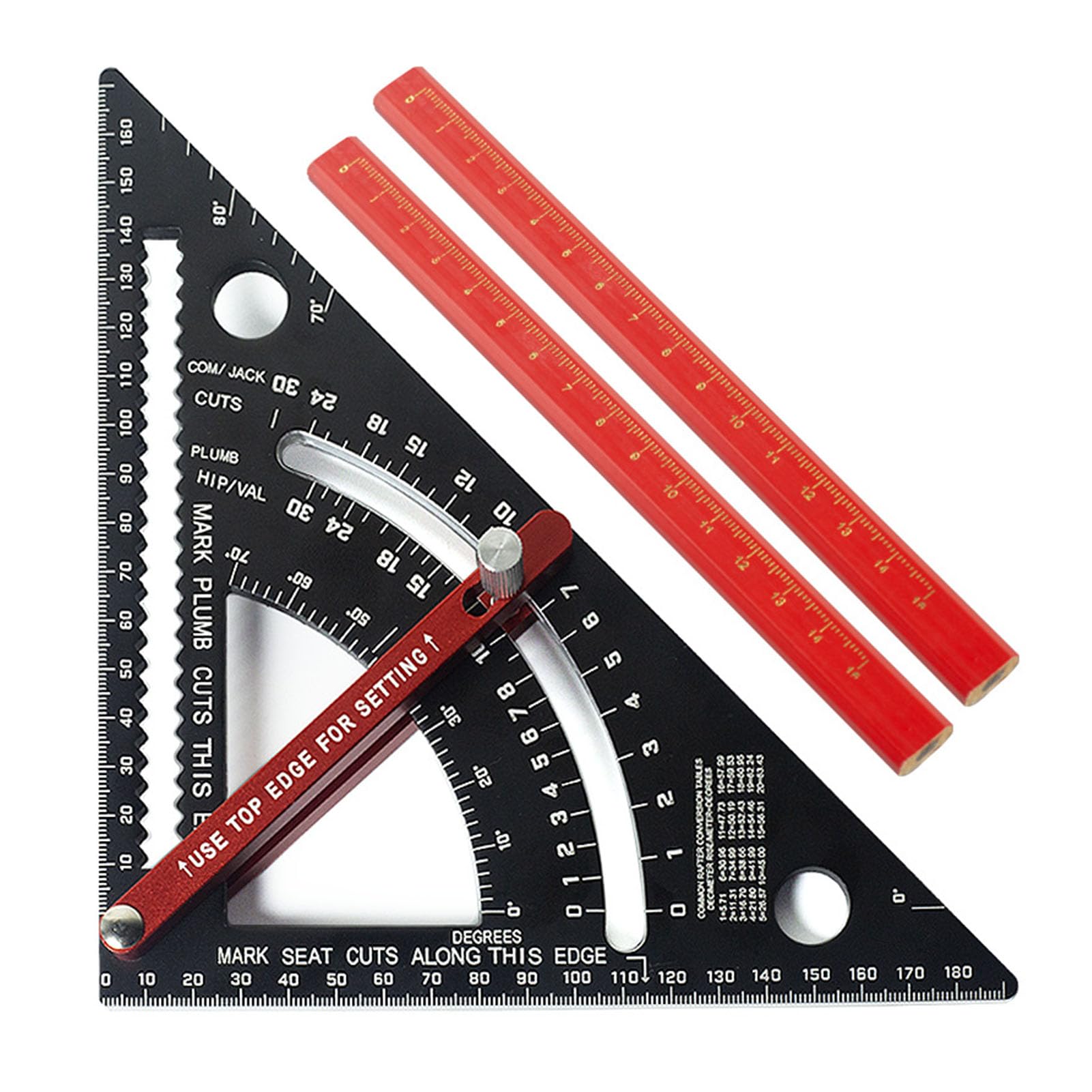 Équerre de charpentier réglable de 7 pouces, triangle combiné, équerre ...