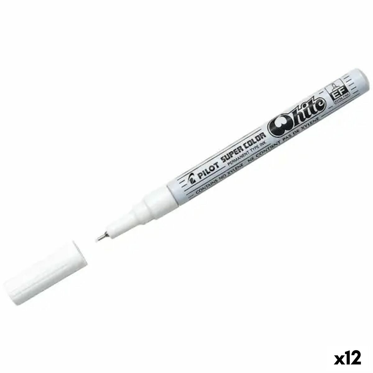 Marqueur permanent Pilot EF Blanc (12 Unités) | Leroy Merlin